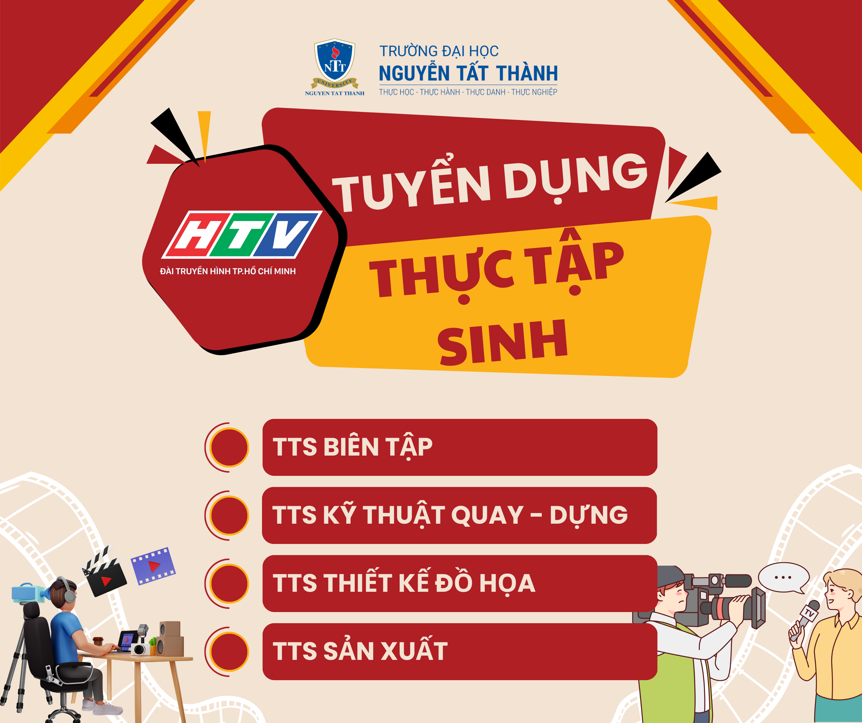 ĐÀI TRUYỀN HÌNH TP.HCM (HTV) THÔNG BÁO TUYỂN DỤNG THỰC TẬP SINH - Trường Đại học Nguyễn Tất Thành